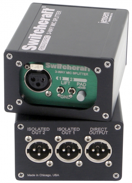 Switchcraft 1-to-3 Microphone Signal Splitter (standard Transformer) RMAS1
